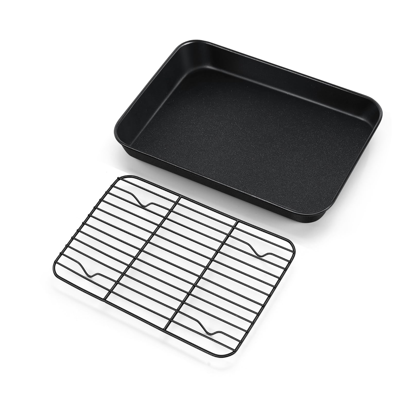 Amazon.com: TeamFar Toaster Oven Pan with Rack Set, 9.25 x 7 x 1 Inch ...