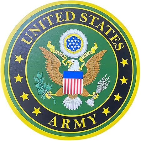 Amazon.com: Army Military Logo Aluminum Metal Sign -12 Inch Diameter U ...