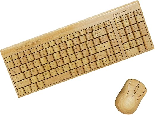 Amazon.com: Wireless Bamboo Keyboard and Mouse – Natural, Handmade, Eco ...