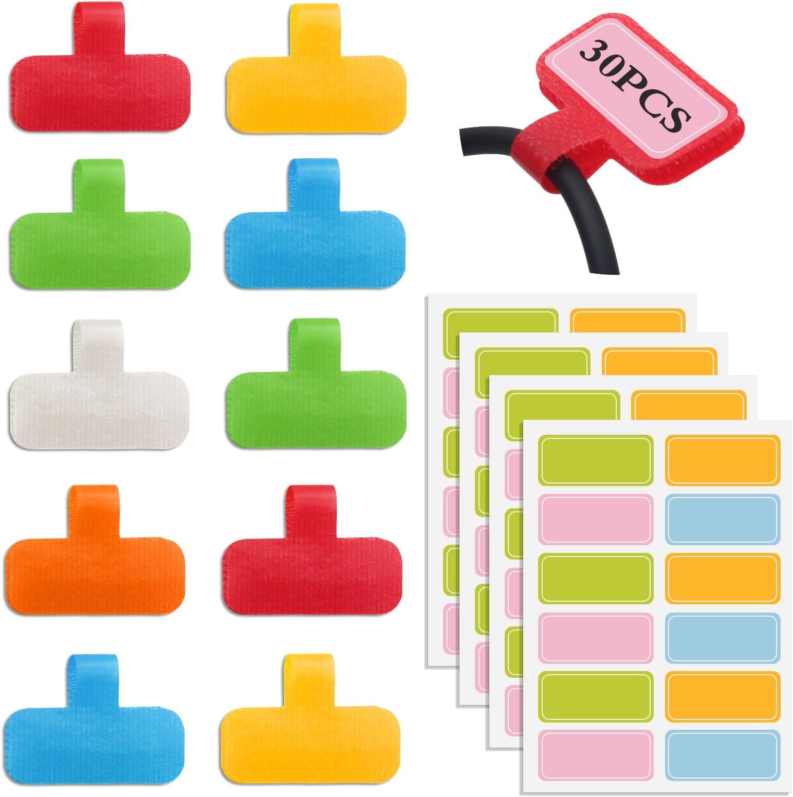 Amazon.com: Honoson 50 Pieces Cable Tags Cable Management Labels ...