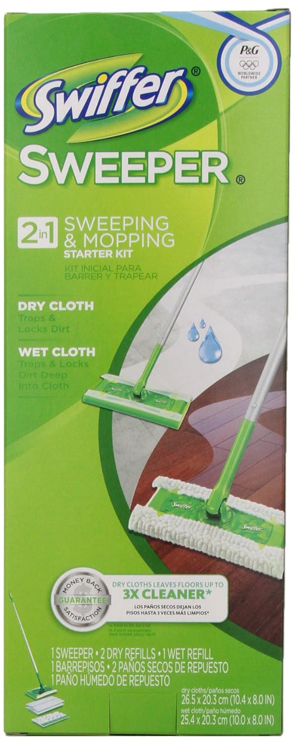 Amazon.com: Swiffer Sweeper Complete Pack with 2 Dry Sweeping Cloths ...