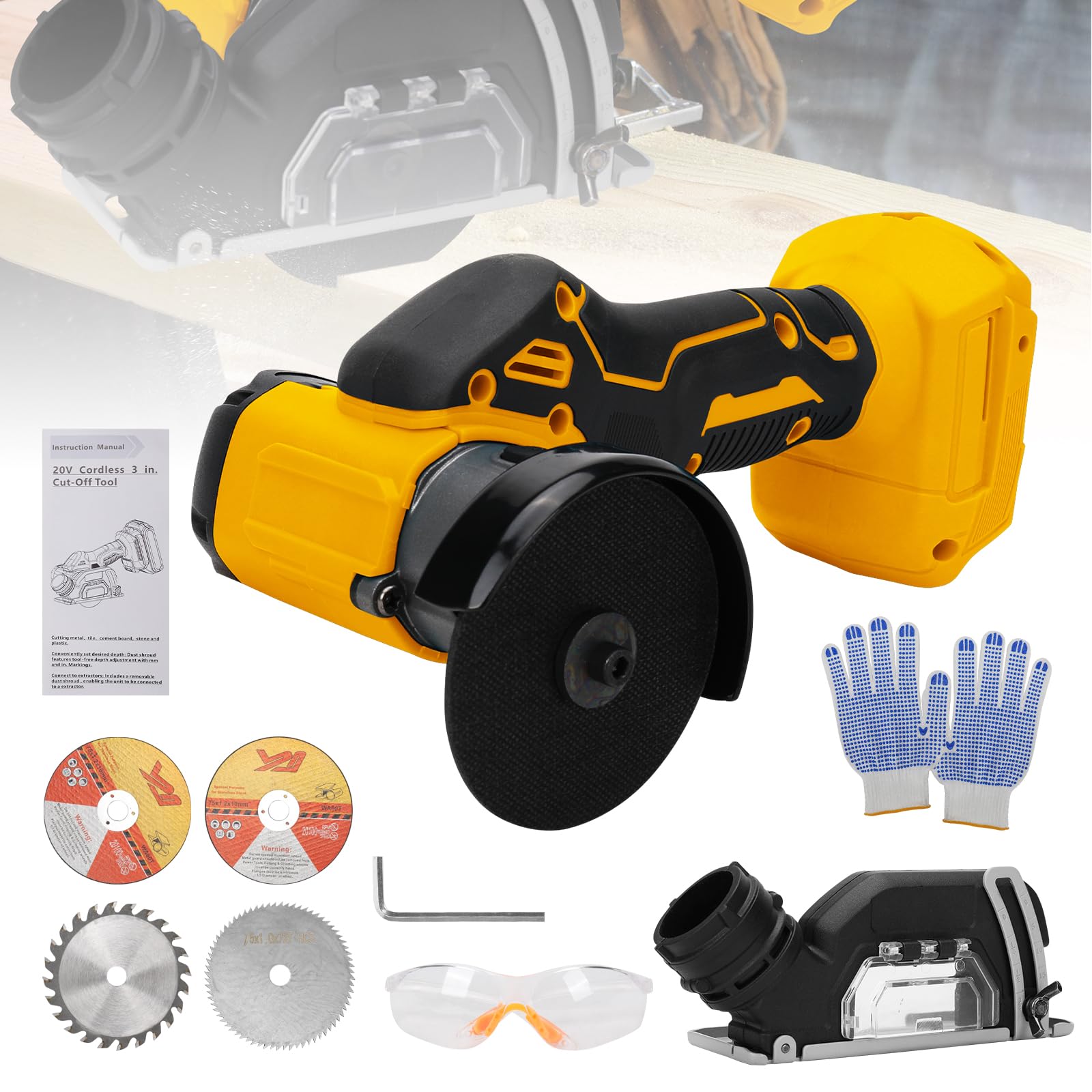 Yutesiri Cordless Cut Off Tool Compatible with dewalt 20V Max Battery ...