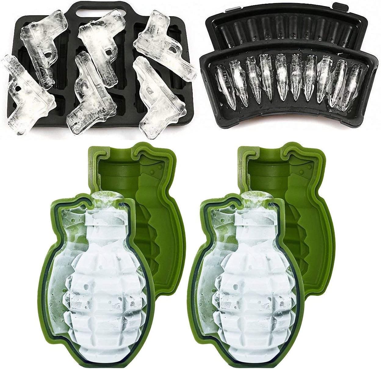 Amazon.com: 2 PCS Bullet Shape Ice Cube Tray Mold Whiskey Ice Cube ...