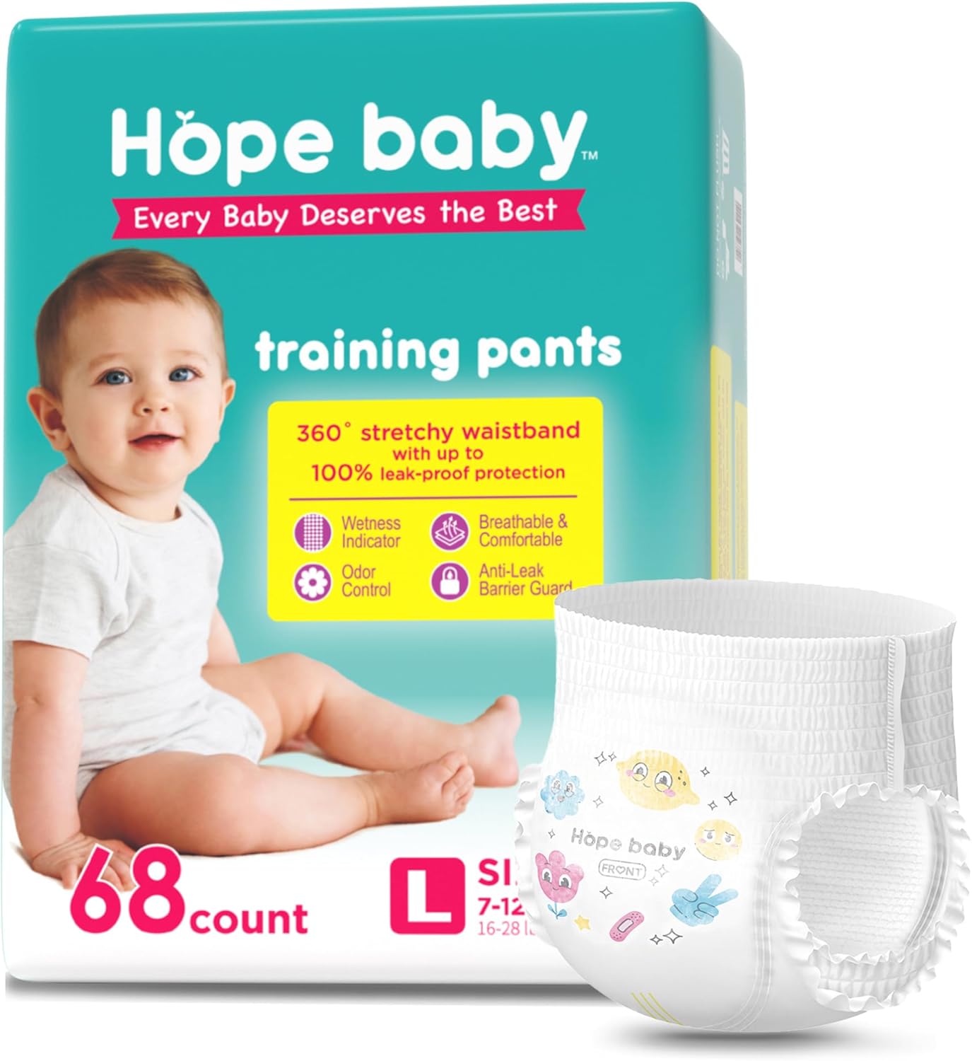 Amazon | 【パンツ Lサイズ】HOPE BABY オムツ パンツ L 68枚 (7~12kg) ふわふわを感じる たっぷり吸収 おむつ 長時間あんしん 赤ちゃん 紙おむつ モレ防止 ...