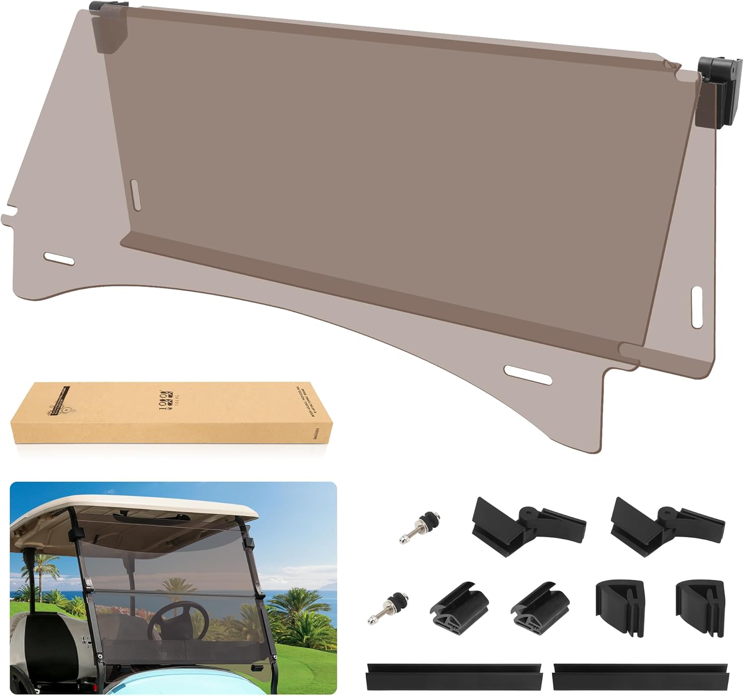 Amazon.com: 10L0L Club Car Windshield - Tinted Golf Cart Front ...