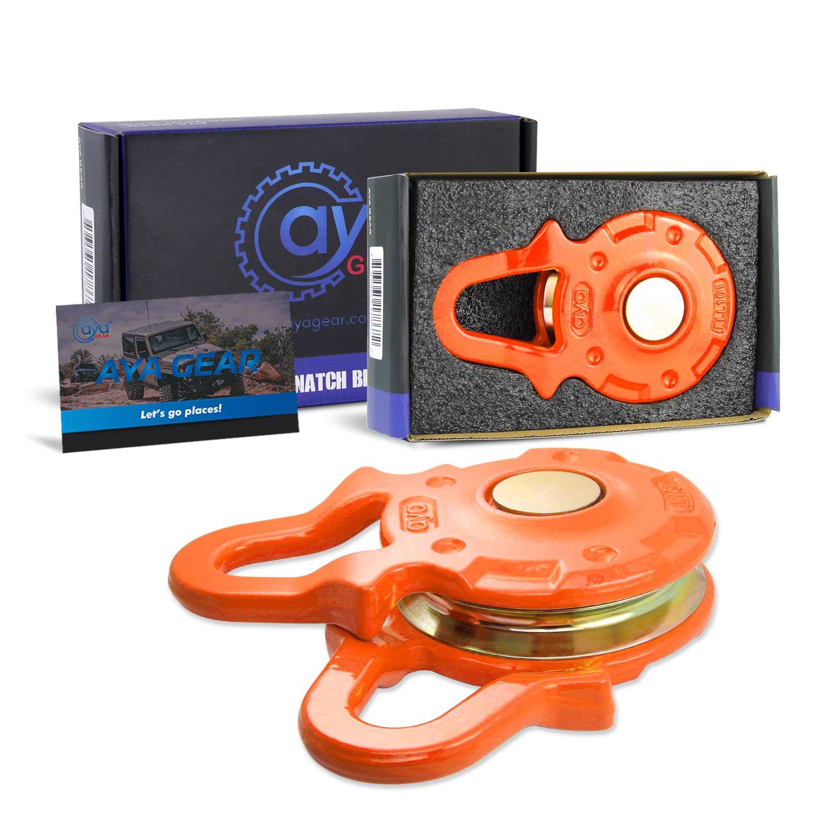 AyA Gear Multi-Function Premium Snatch Blocks 66,000 lbs (30Ton) Break ...