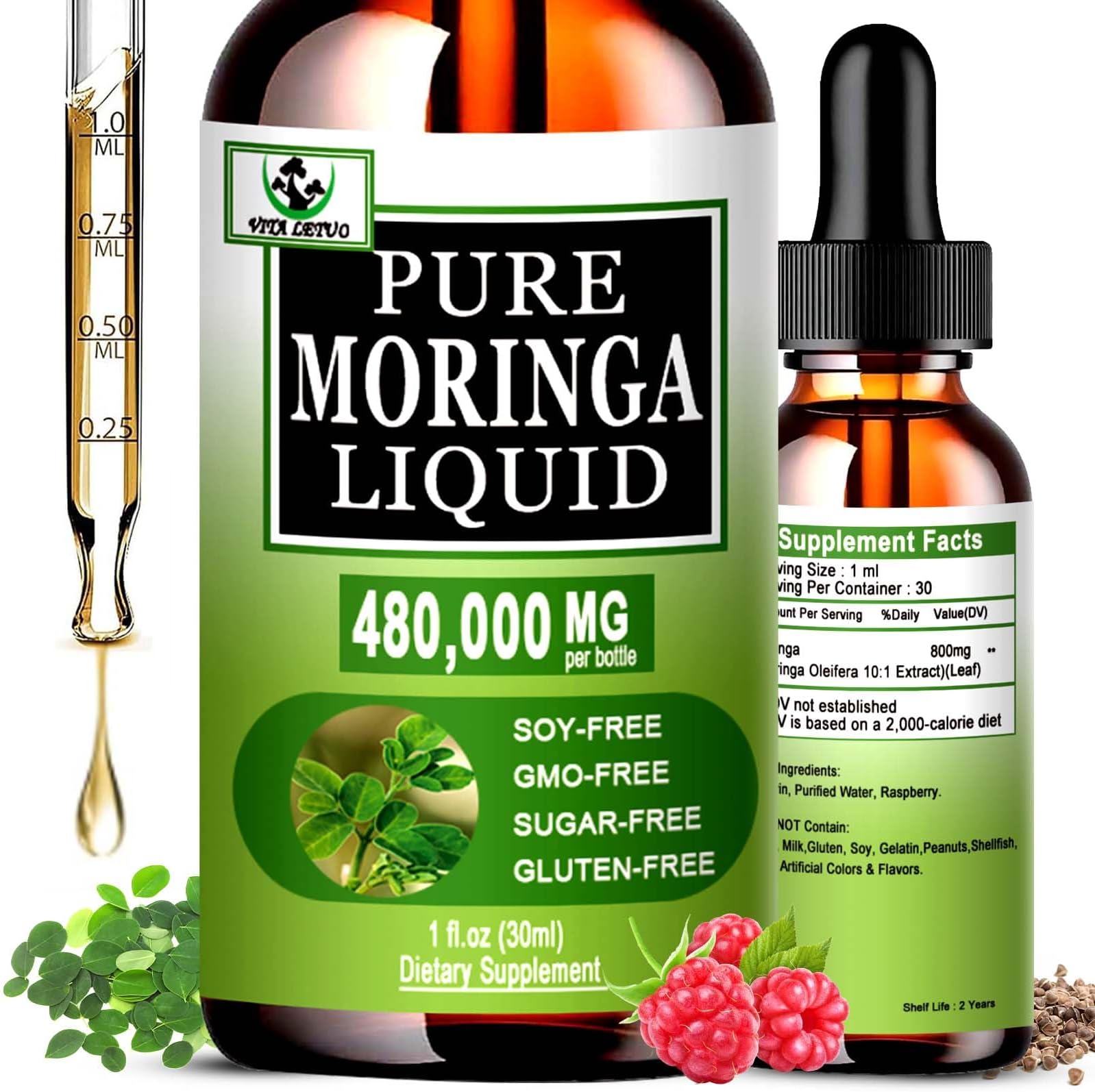 Amazon.com: Organic Moringa Liquid Drops for Energy,Metabolism Immune ...