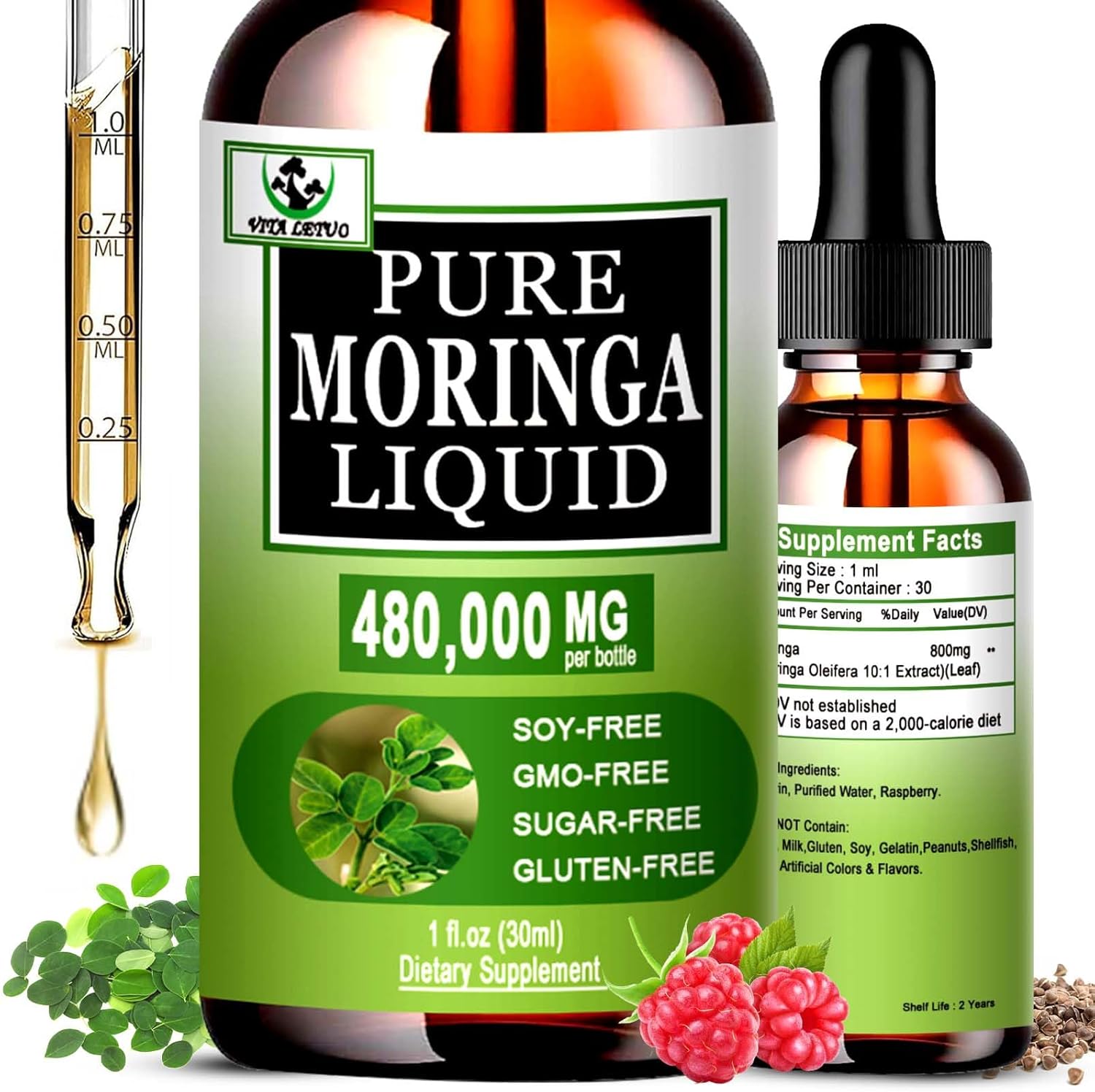 Amazon.com: Organic Moringa Liquid Drops for Energy,Metabolism Immune ...