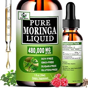 Amazon.com: Organic Moringa Liquid Drops for Energy,Metabolism Immune Support,Moringa Leaf ...
