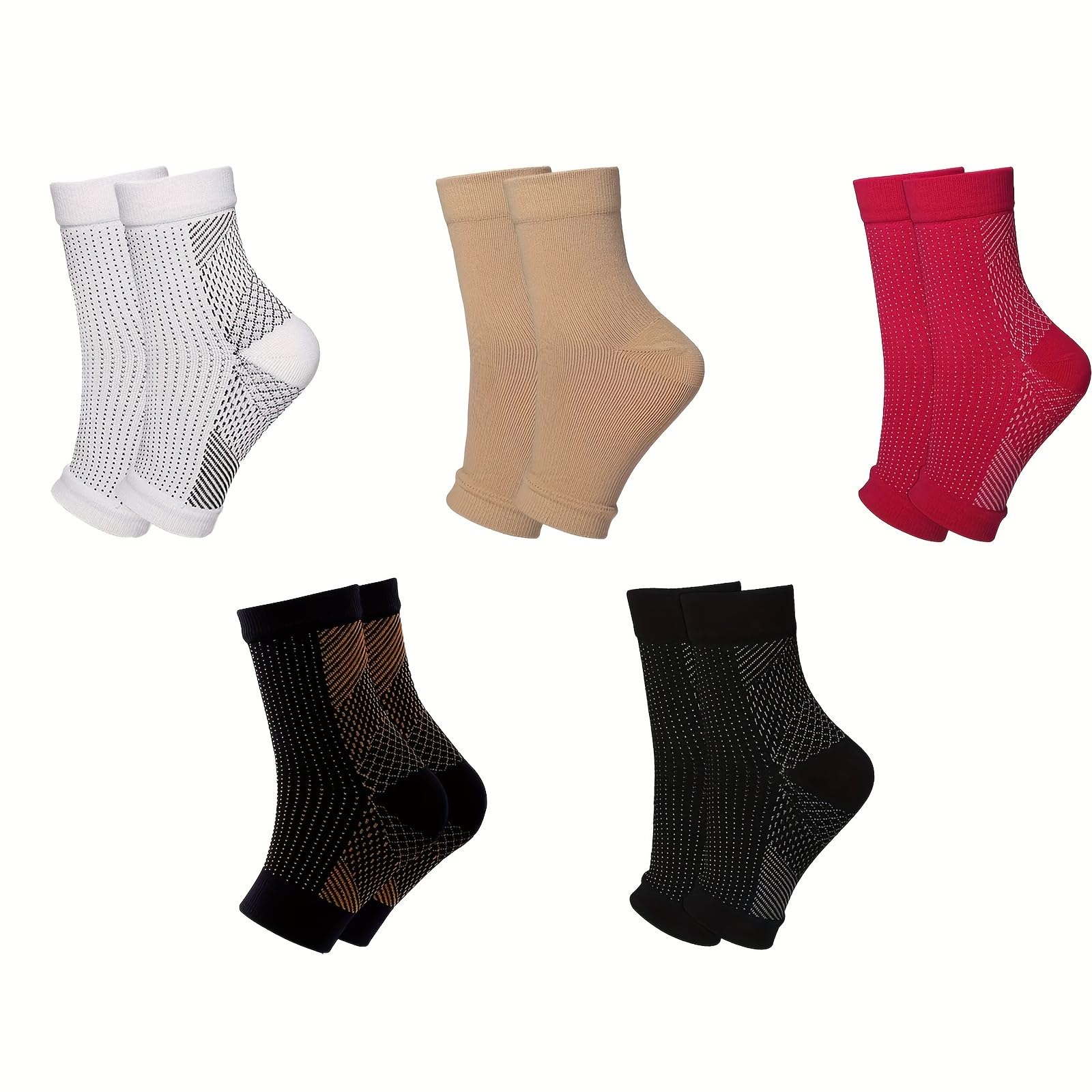 Amazon.com: Genovega 5 Pairs Ankle Open toe Socks for Women Men Beauty ...