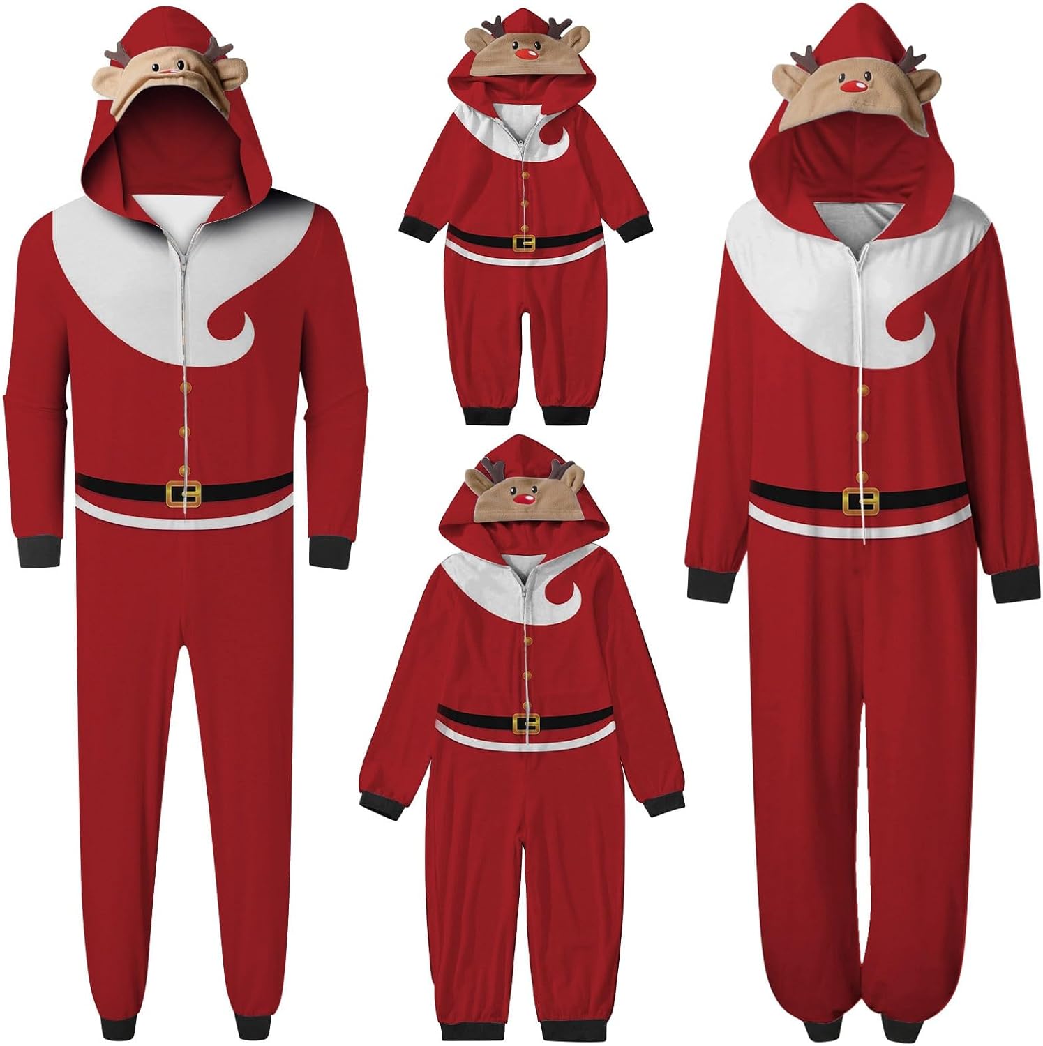 Amazon.com: Matching Christmas Pajamas for Family Zip Up Holiday Santa ...