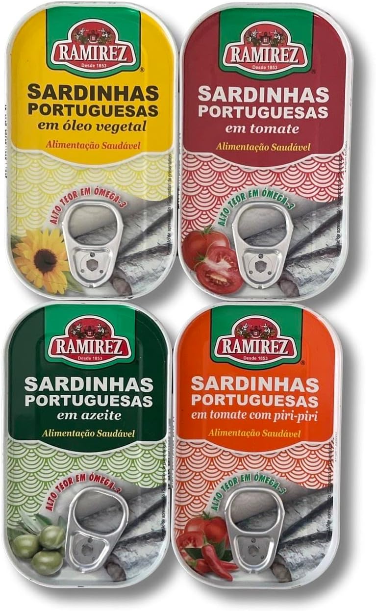 Amazon.com: Portuguese Canned Sardines Set - 4 Cans - Ramirez ...