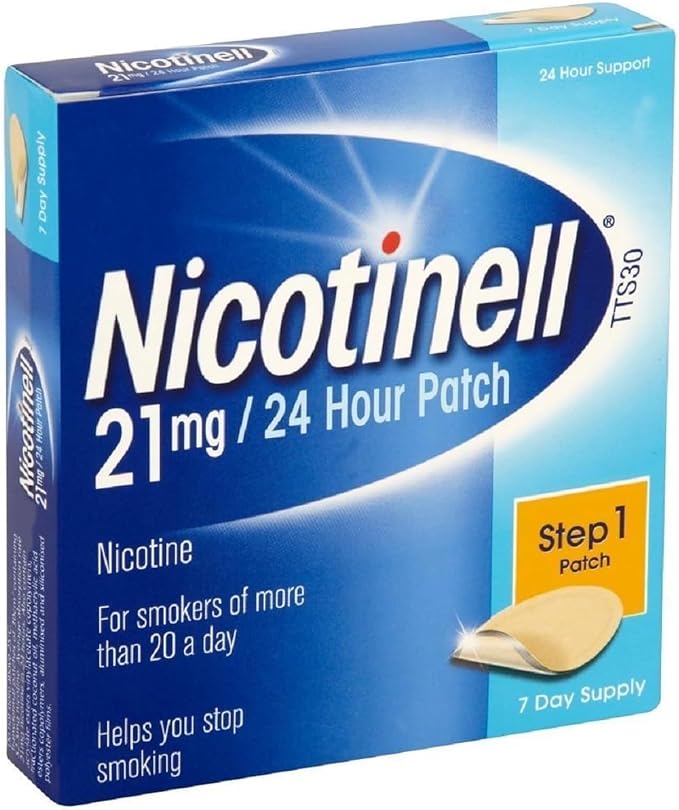 Nicotinell Nicotine Patch, Quit Smoking Aid Step 1, 24 Hour Patch, 21 ...