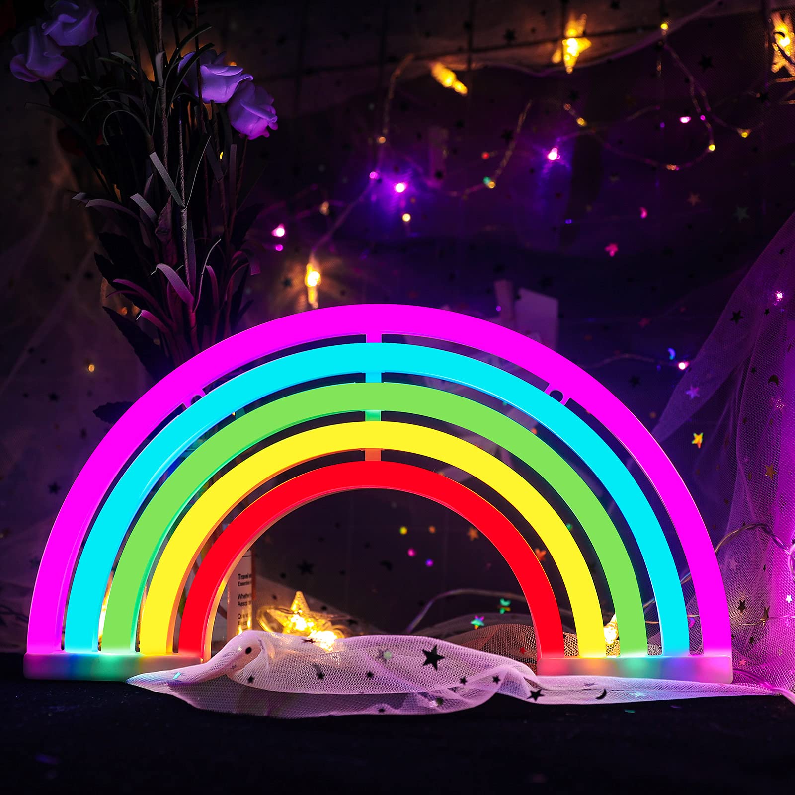 Rainbow Neon Lights Rainbow Neon LED Sign | Plushlife