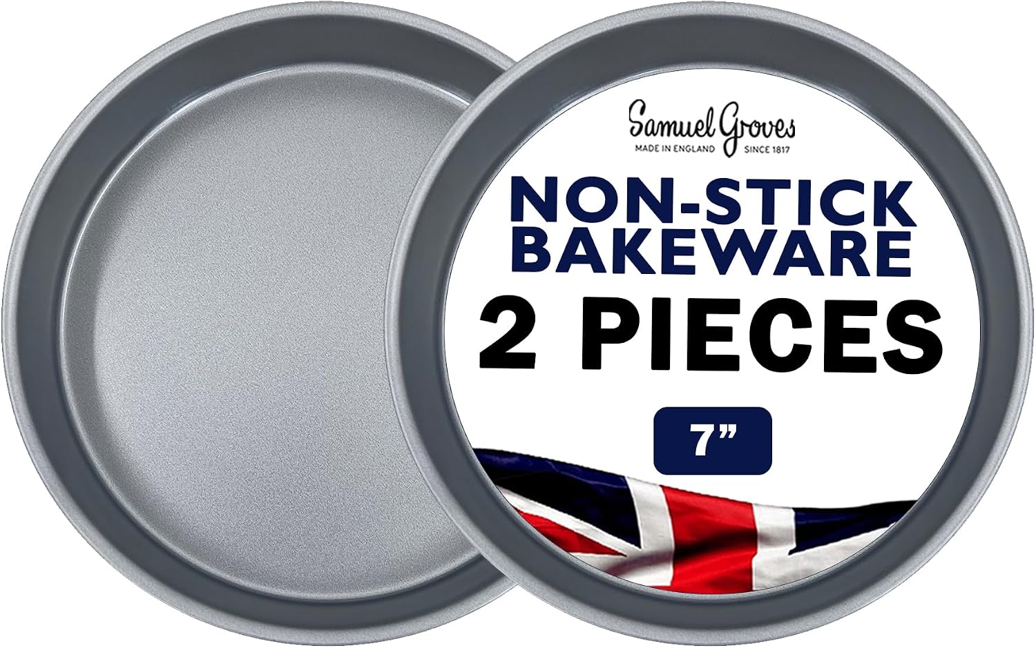 Samuel Groves Sandwich Cake Pan Tin Set - Superior Double Coated Non ...