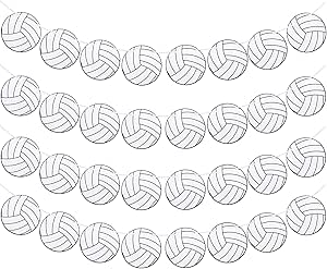 Amazon.com: Volleyball Party Banner,4Pcs Volleyball Paper Garland for ...
