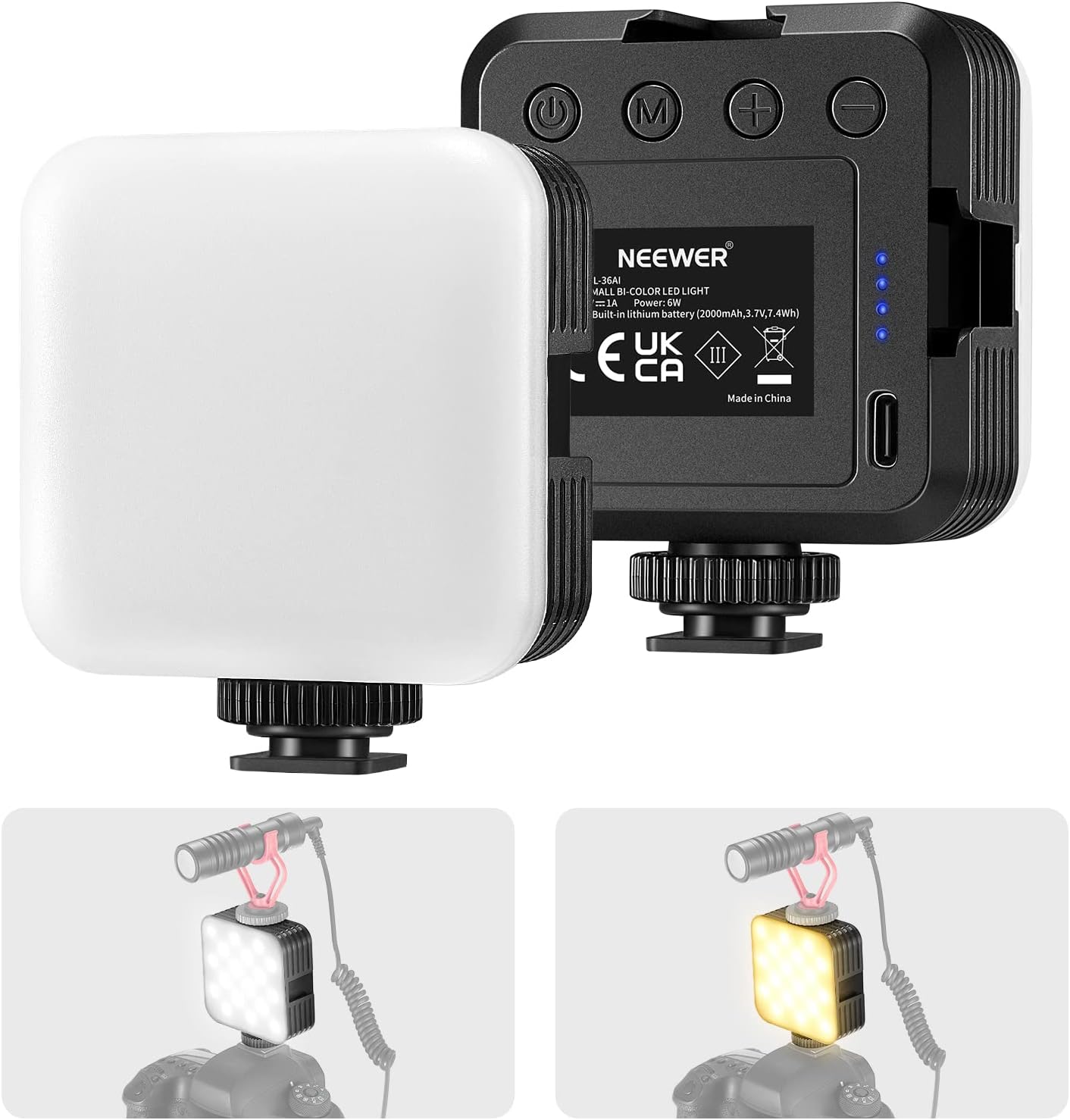 Amazon.com : NEEWER LED Video Light,Portable Bi-Color 3200K~5600K ...