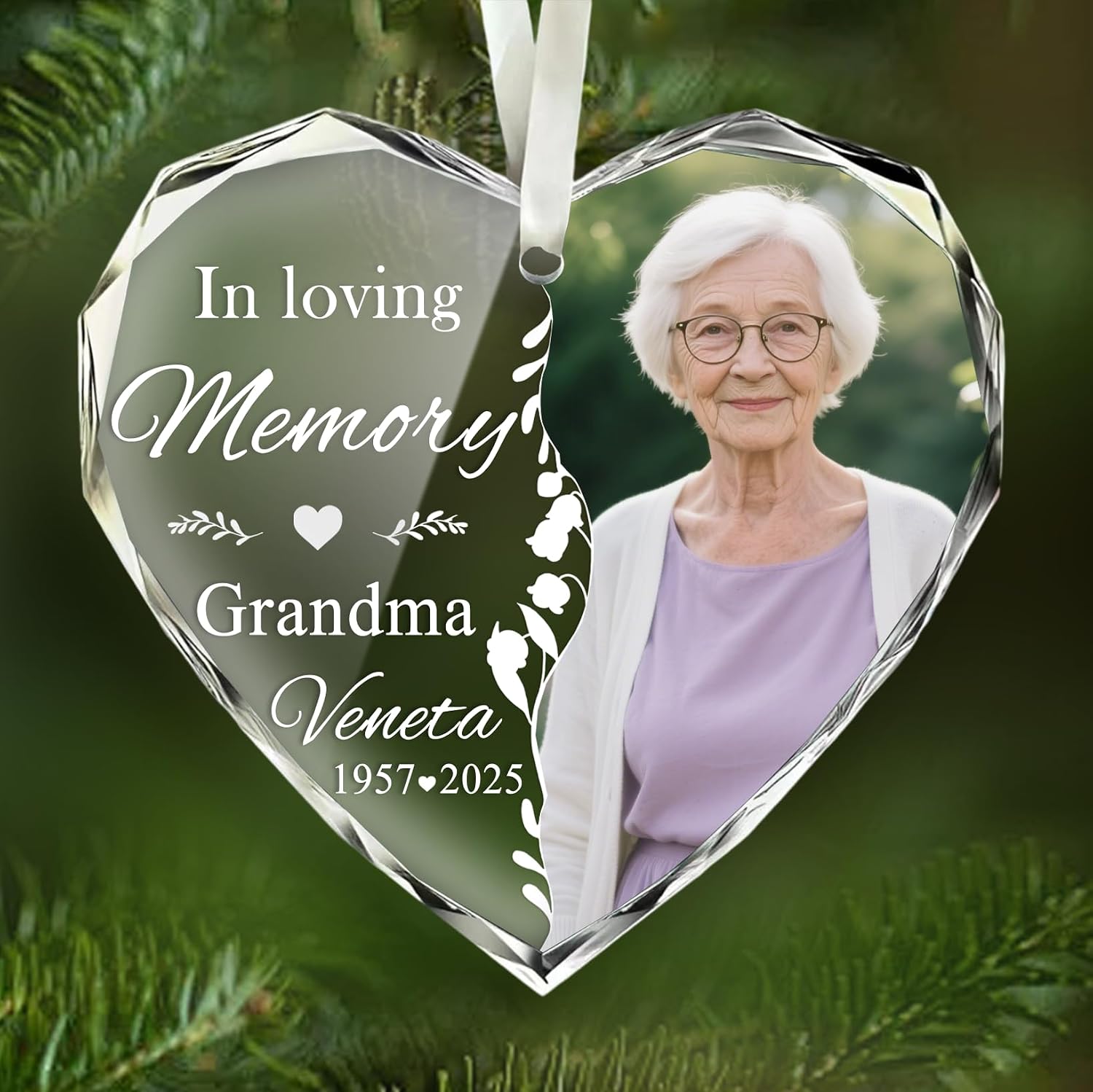 Amazon.com : Augell 2025 Personalized Memorial Glass Ornament ...