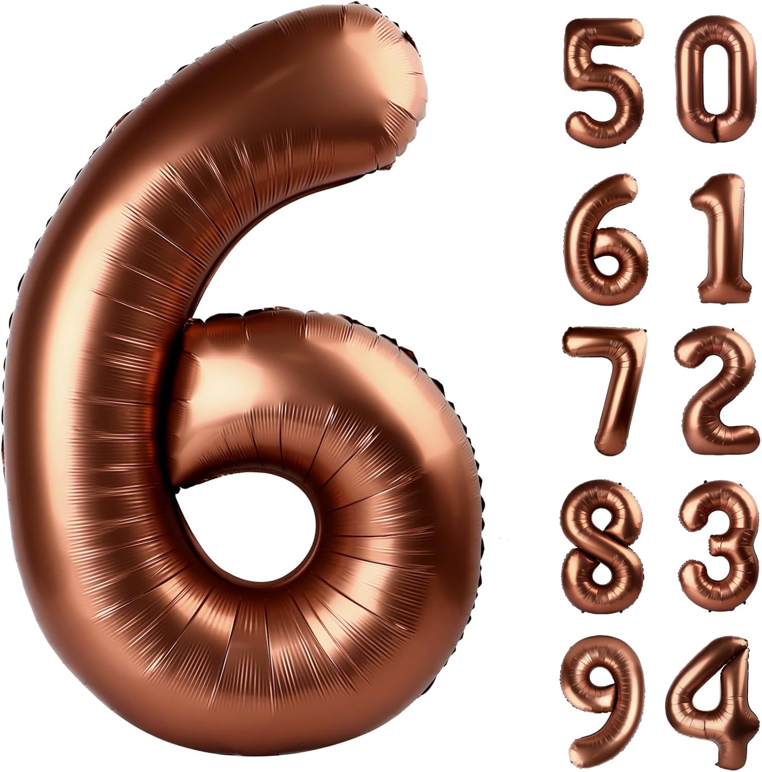 Amazon.com: Dark Brown 6 Balloon, Coffee Brown Number Balloons 40 Inch ...