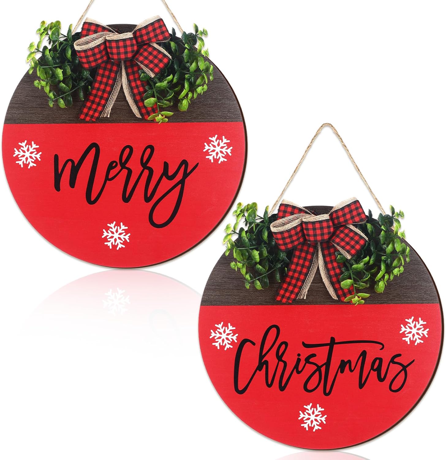 Amazon.com: Colingmill 2 Pcs Winter Wreath Sign for Front Door ...