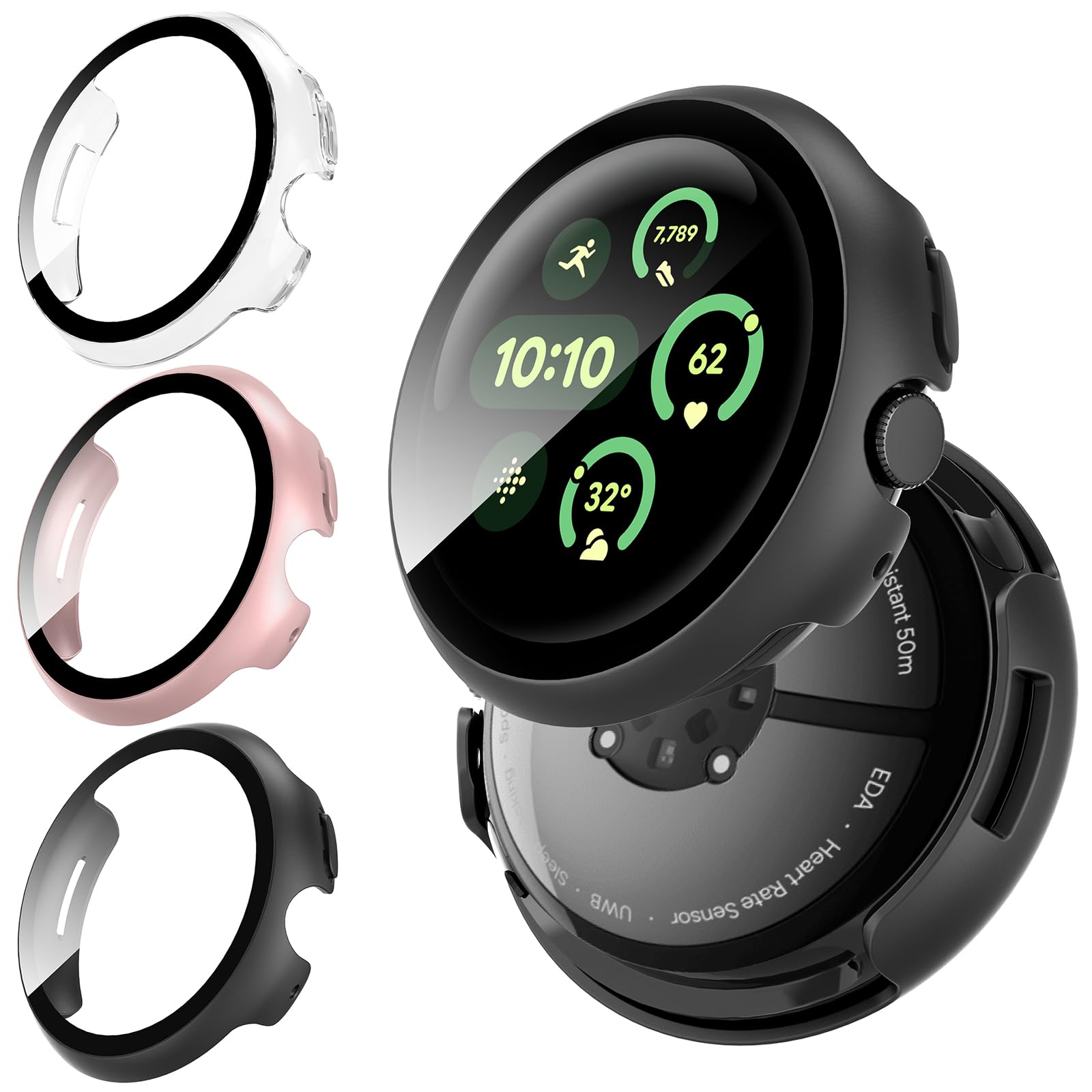 GCVSE 3 Pack Watch Case for Google Pixel Watch 3 41mm, Case + Screen ...