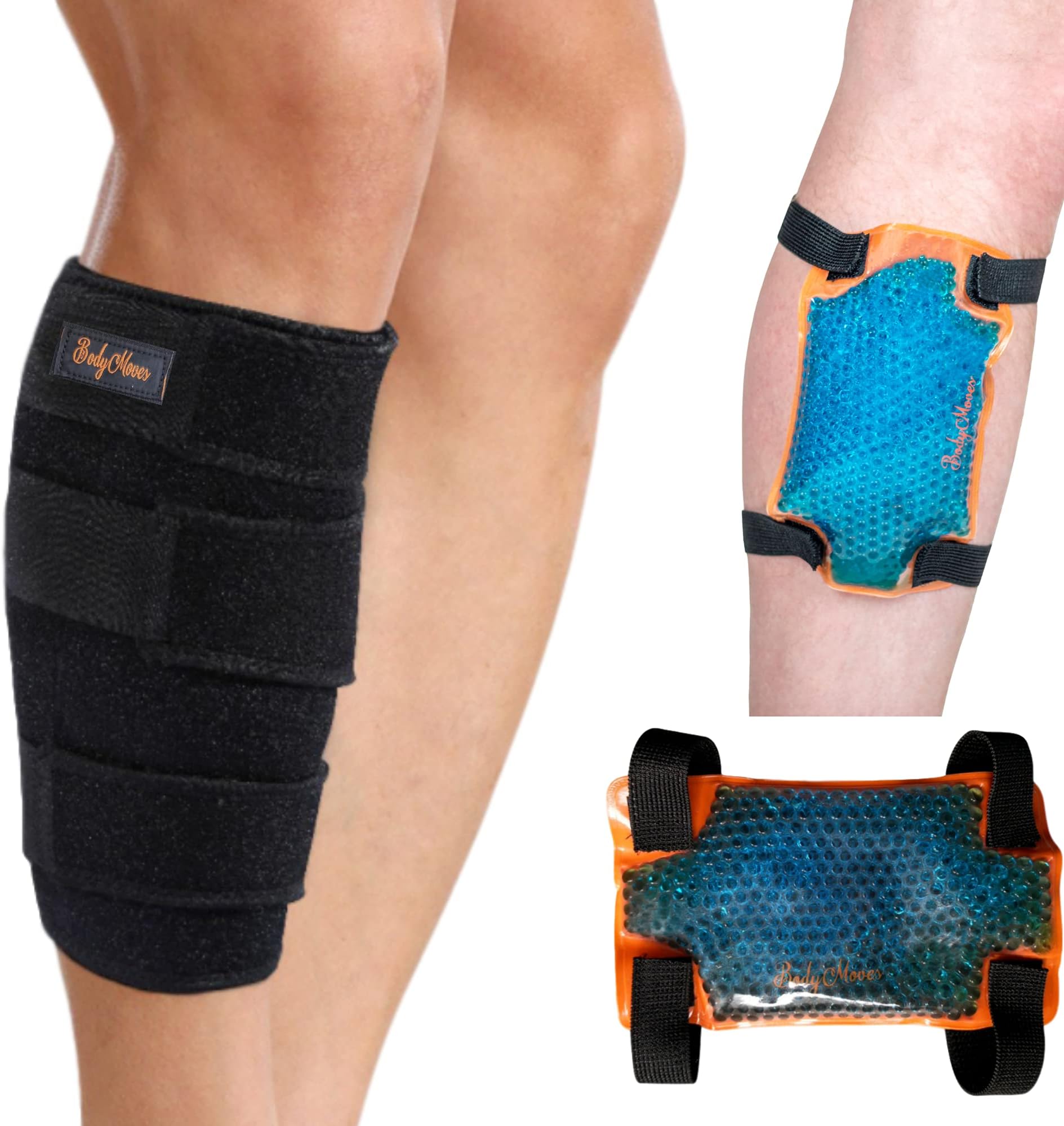 Calf Support Brace 2 Pack Adjustable Shin Splint Compression Sleeve ...