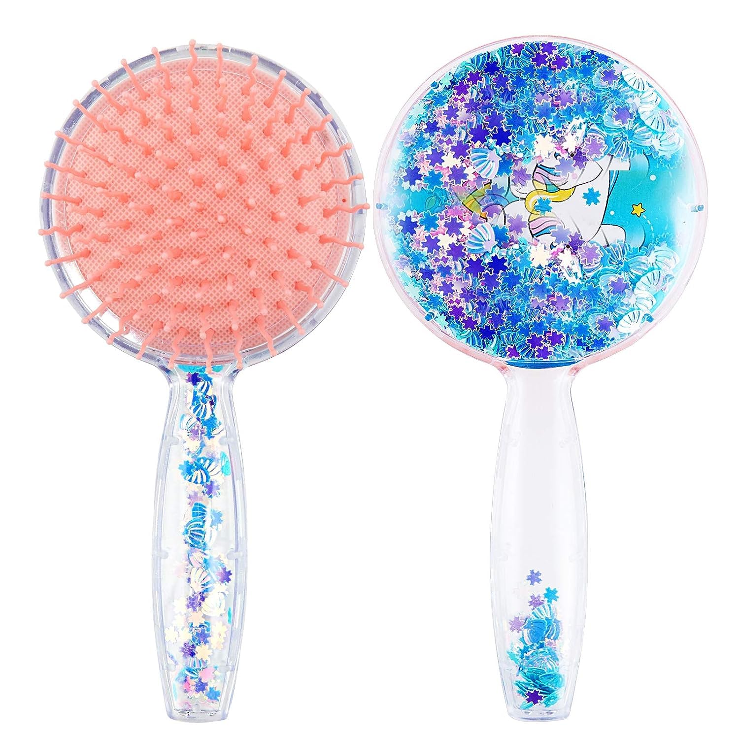 Buy FunBlast Glitter Hair Brush Comb for Girls – Round Shape Hair Comb ...