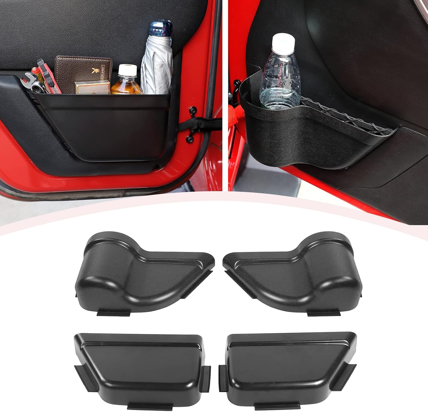 Amazon.com: PDKLIN for Jeep JK Door Pockets Storage, JKU Front Rear ...