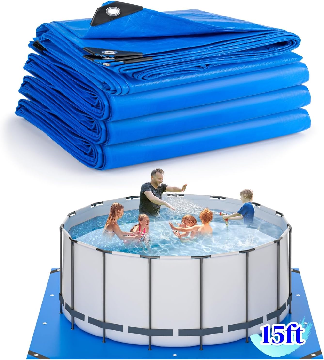 Amazon.com : Hyperzoo Pool Liner Pad for Above Ground Pools, Extra ...