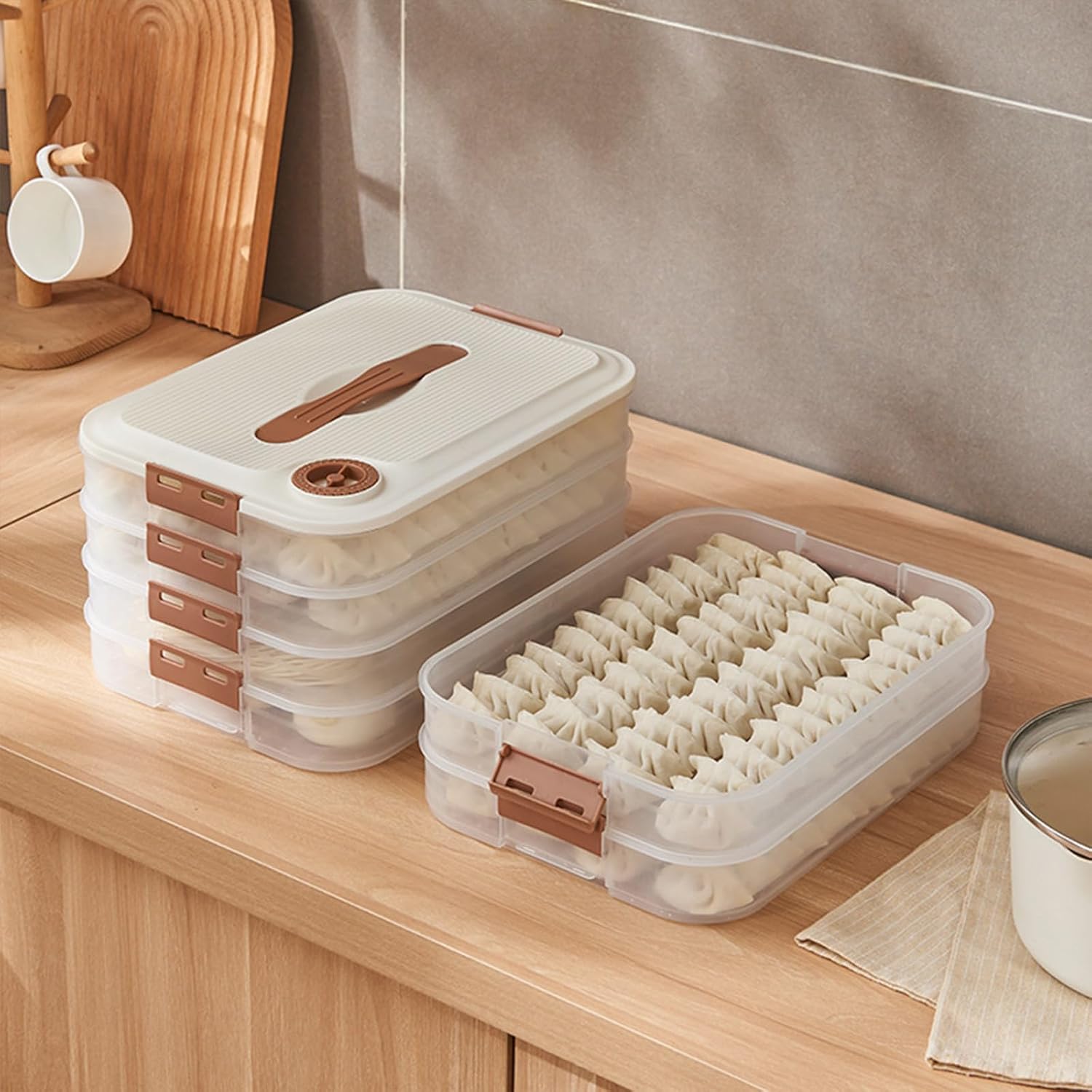 Food Storage Container, Lids Dumpling Storage Box, Transparent Food ...