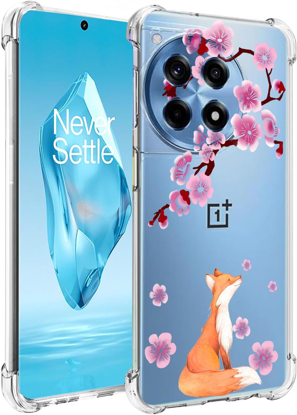 Amazon.com: Ftonglogy for OnePlus 12R 5G Case: Clear Cute Flowers ...
