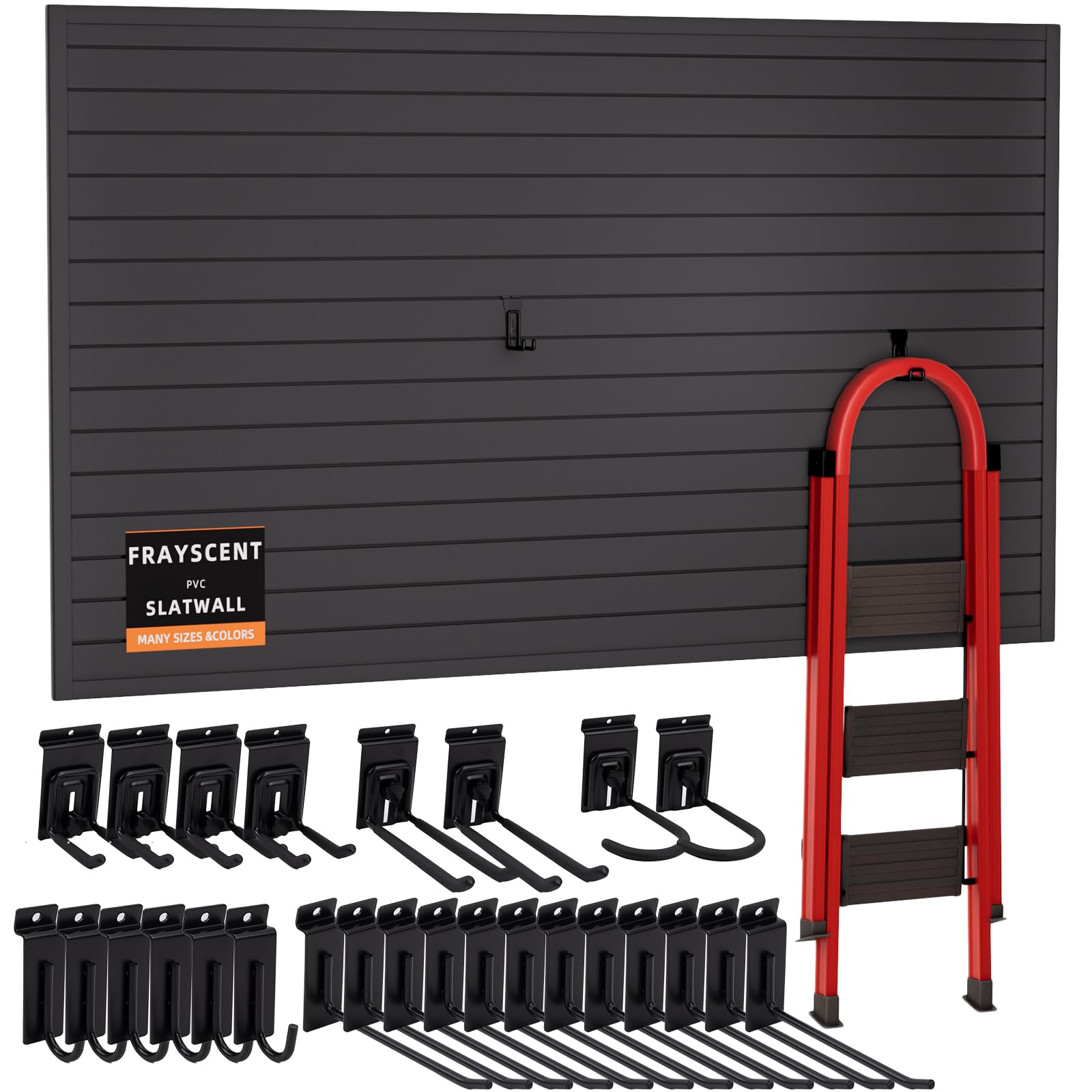 Buy Slatwall Panels 4x8 ft with 26 Slatwall Hooks, Slat Wall Paneling ...