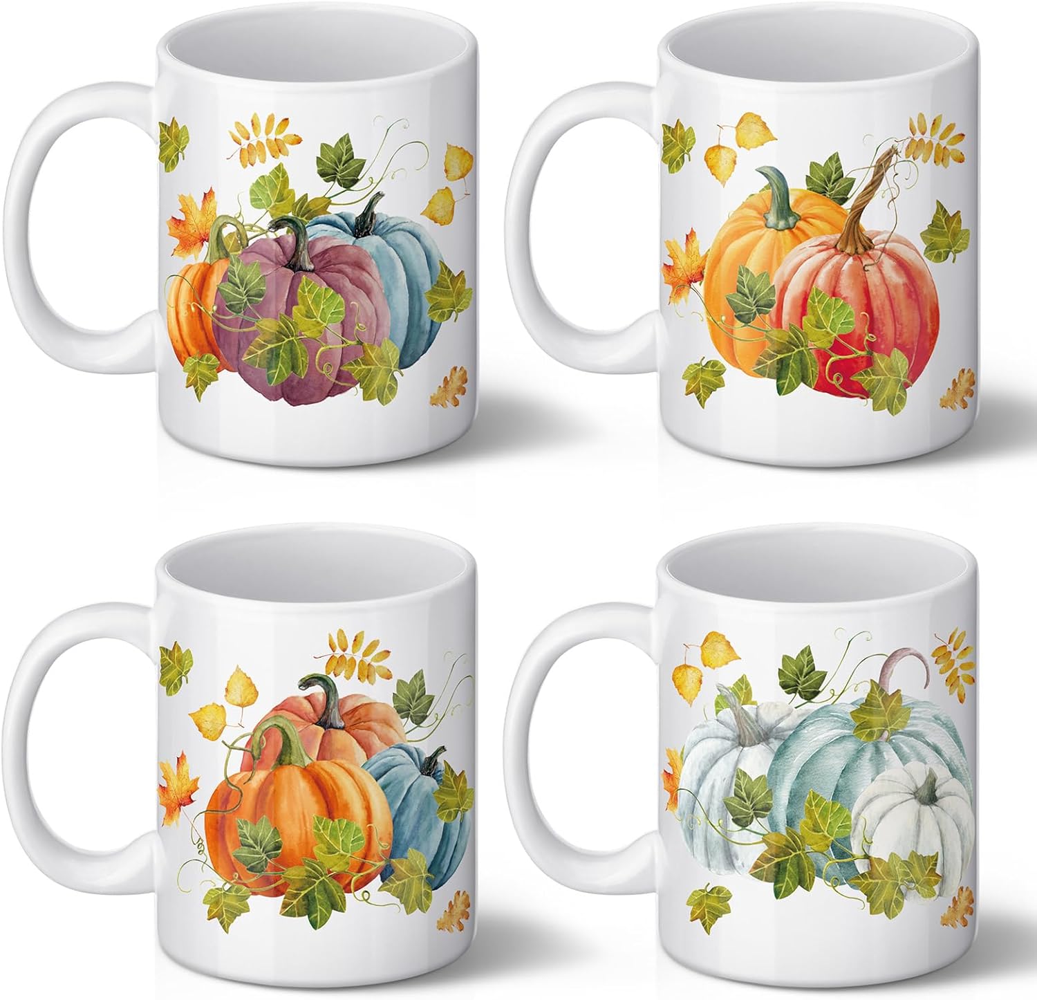Amazon.com: Tticai 4 Pieces Fall Mug Set Autumn Pumpkin Mug 12oz Orange ...