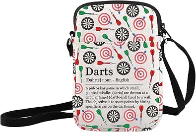 JXGZSO Dart Definition Crossbody Bag Funny Darts Gift Darts Player Gift ...