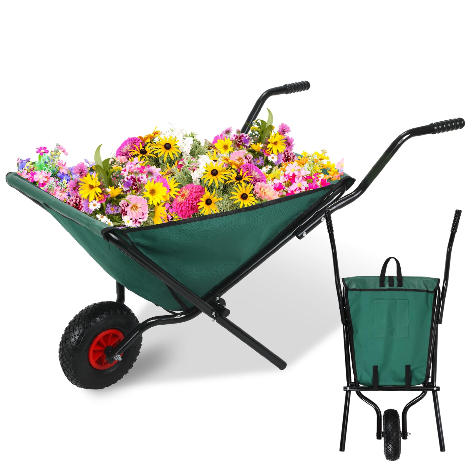 Snapklik.com : Datanly Collapsible Wheelbarrow 176 Lbs Yard Foldable ...