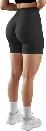 RXRXCOCO Women Contour Seamless Workout Shorts Scrunch Butt Lifting ...