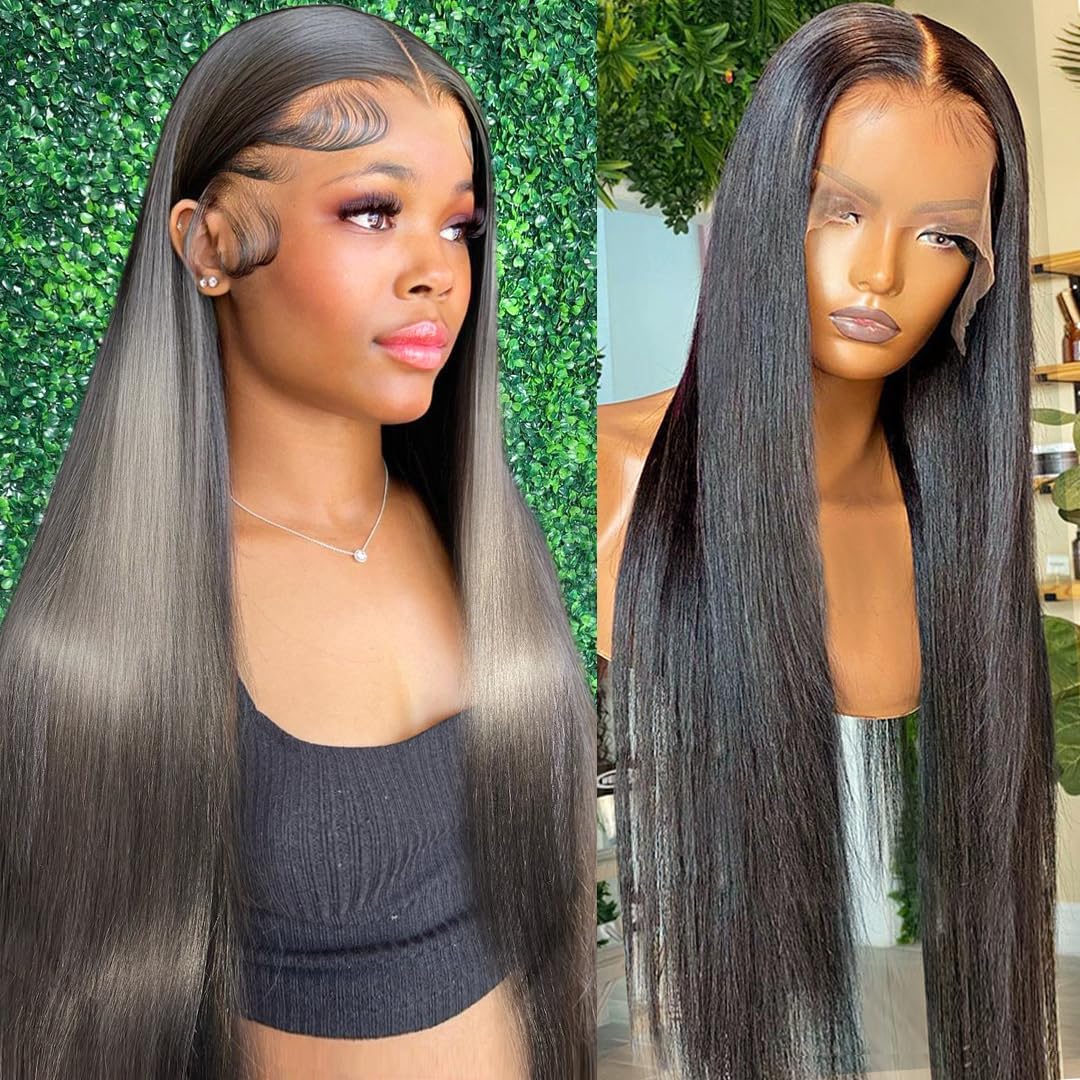Amazon.com : GIVHAP Straight Lace Front Wigs Human Hair 13x4 HD ...