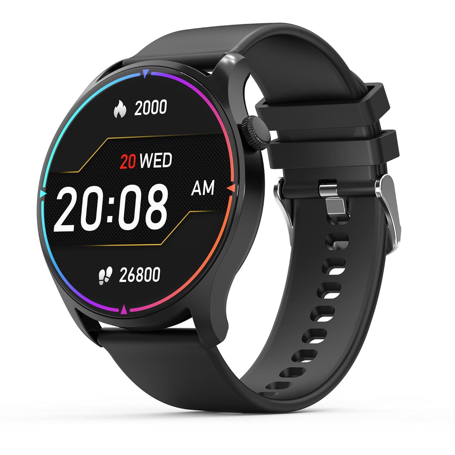 Gizmore Sonic smartwatch with 1.28Iinch IPS round Display with 500 Nits ...