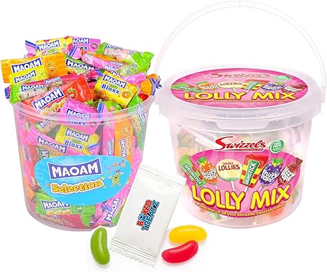 Maoam Selection Sweet Tub Swizzels Lolly Mix Kids Party Sweets Bucket ...
