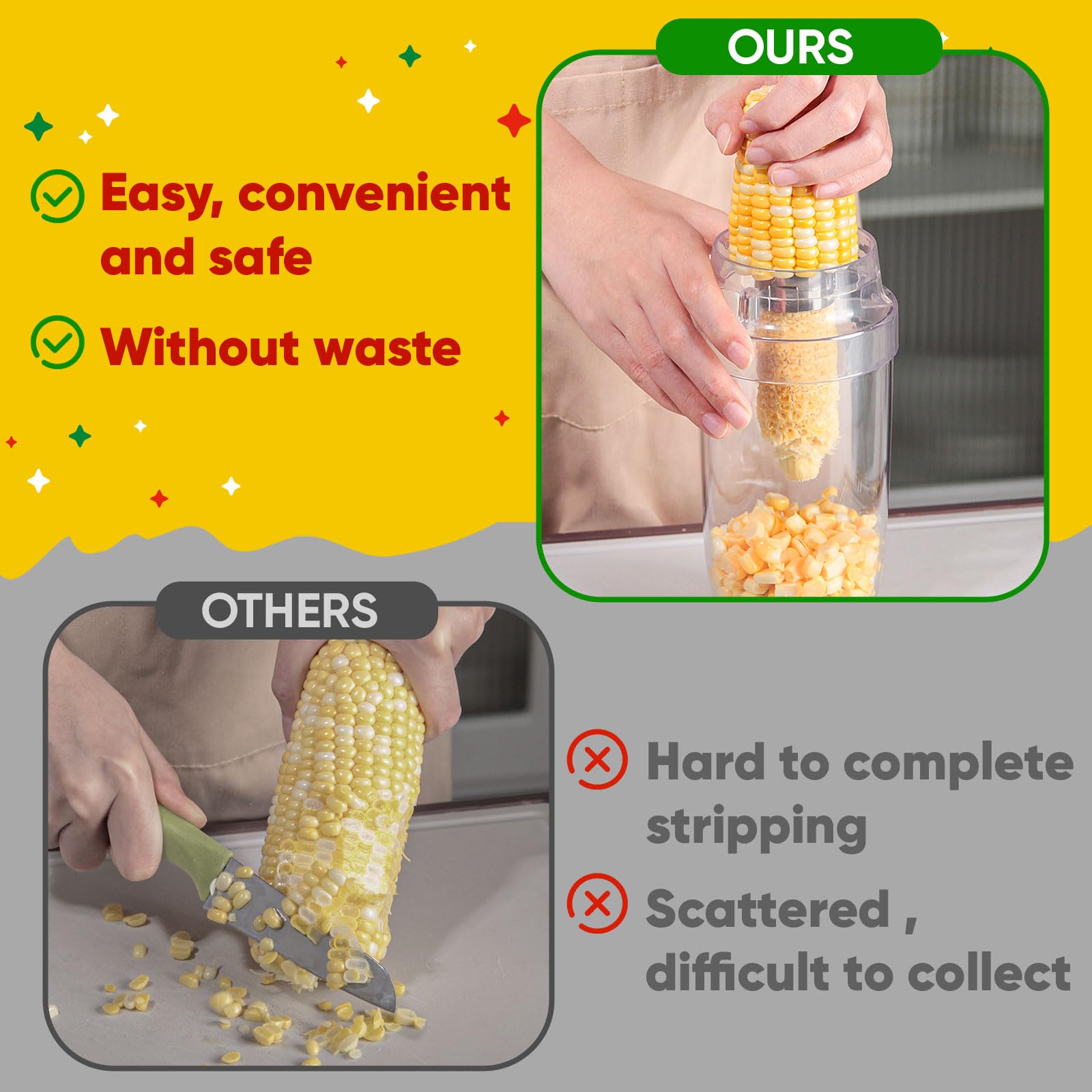 Snapklik.com : Newness Corn Peeler & Stripper For Corn On The Cob, Safe ...