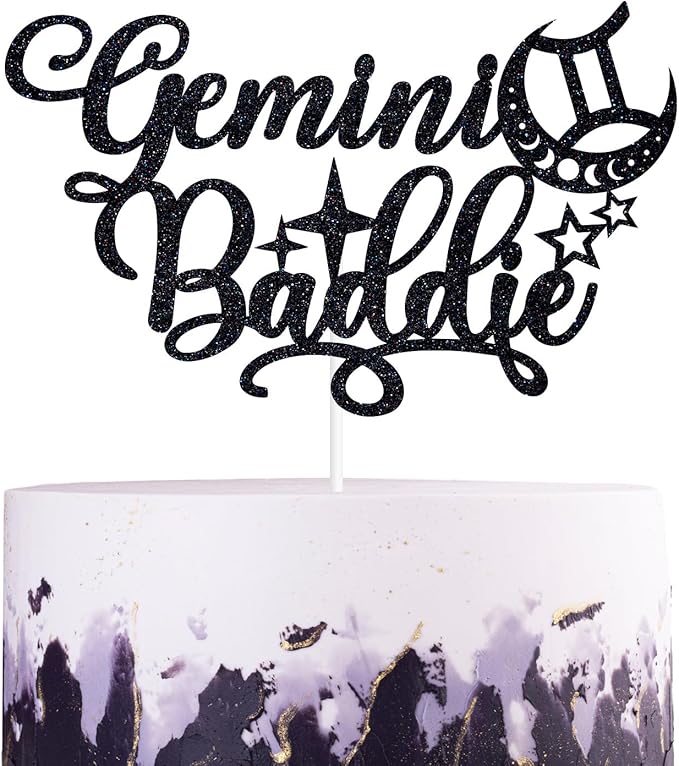 Amazon.com: Gemini Baddie Cake Topper, Big Gemini Energy Cake Decor, It ...
