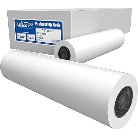 Amazon.com : Alliance Wide Format Paper Rolls Bond Engineering (20lb ...