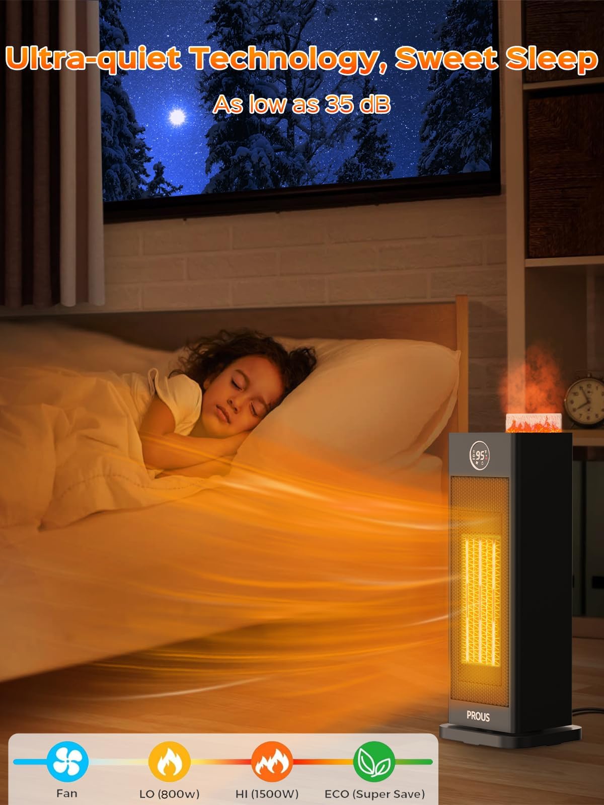 PROUS Space Heaters for Indoor Use, 2023 Upgraded PTC Space Heater ...