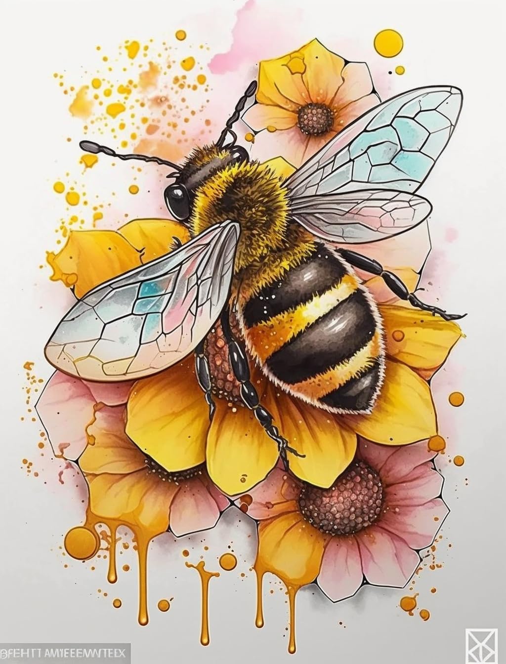 Amazon.com: Snuqevc Bees and Honey Diamond Painting Kits, 5D Diamond ...