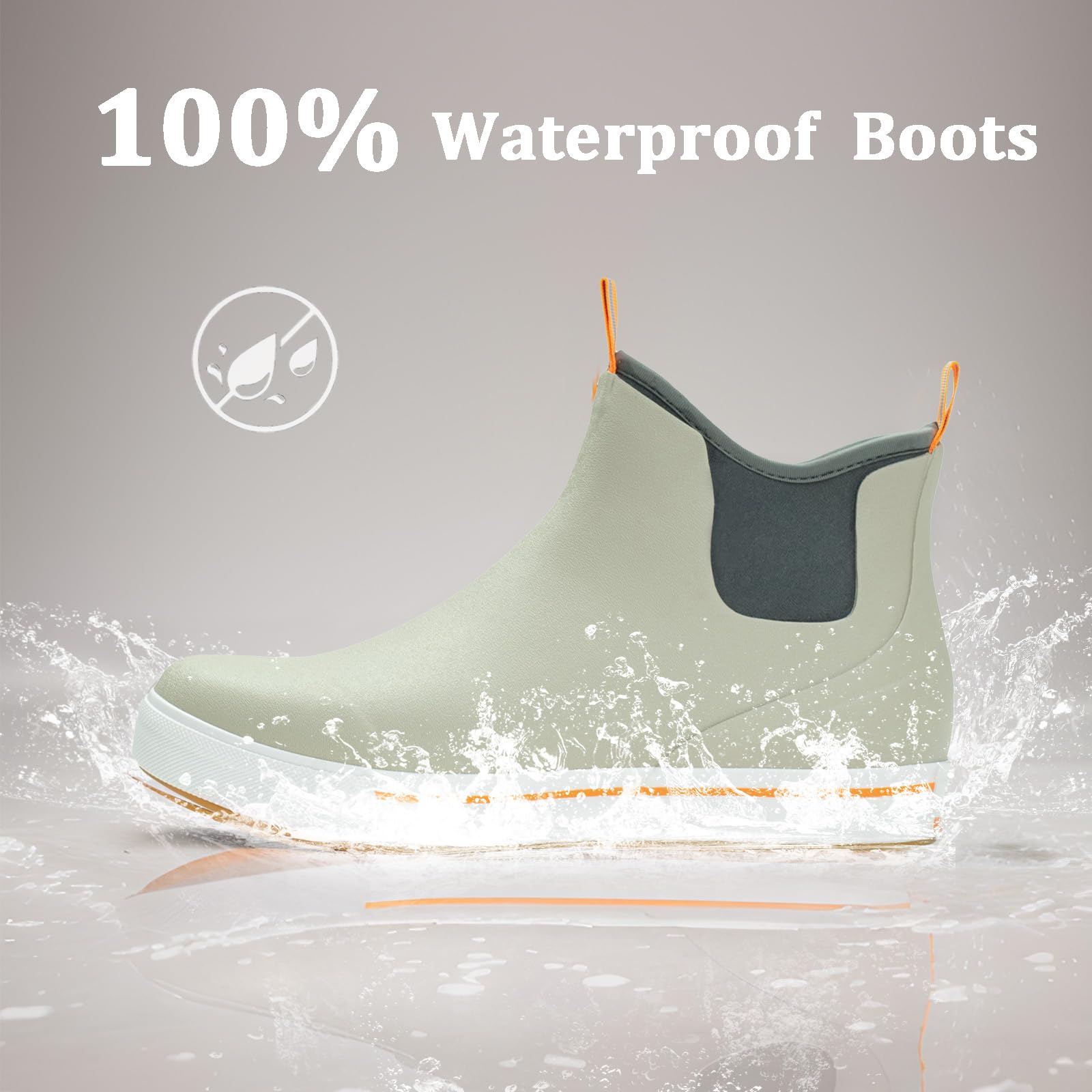 Snapklik.com : Mens Deck Boots Fishing Boots Waterproof Rain Boots ...