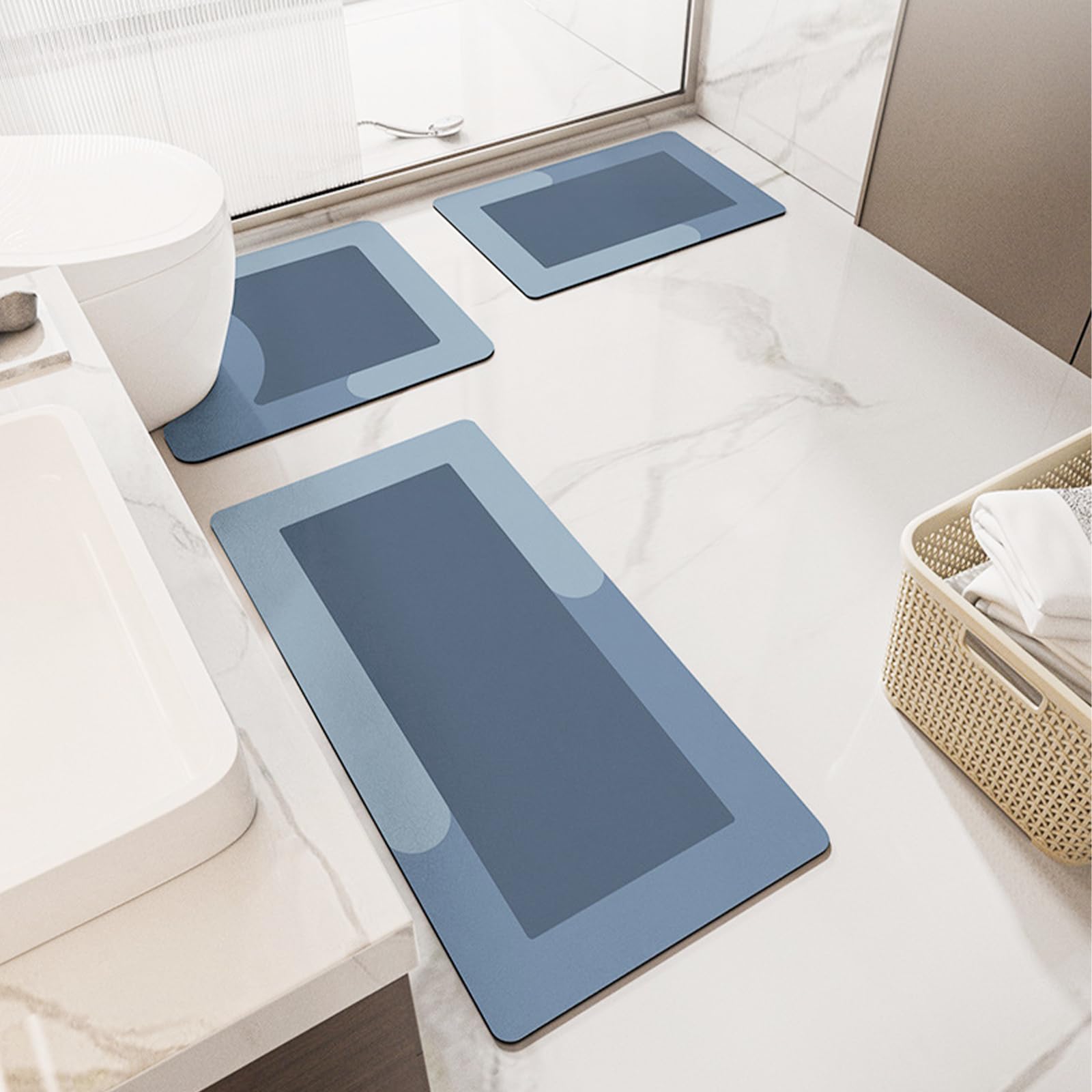 Bathroom Rug Set 3 Piece, 3PCS Ultra Soft Napa Skin Bath Mat, Super ...