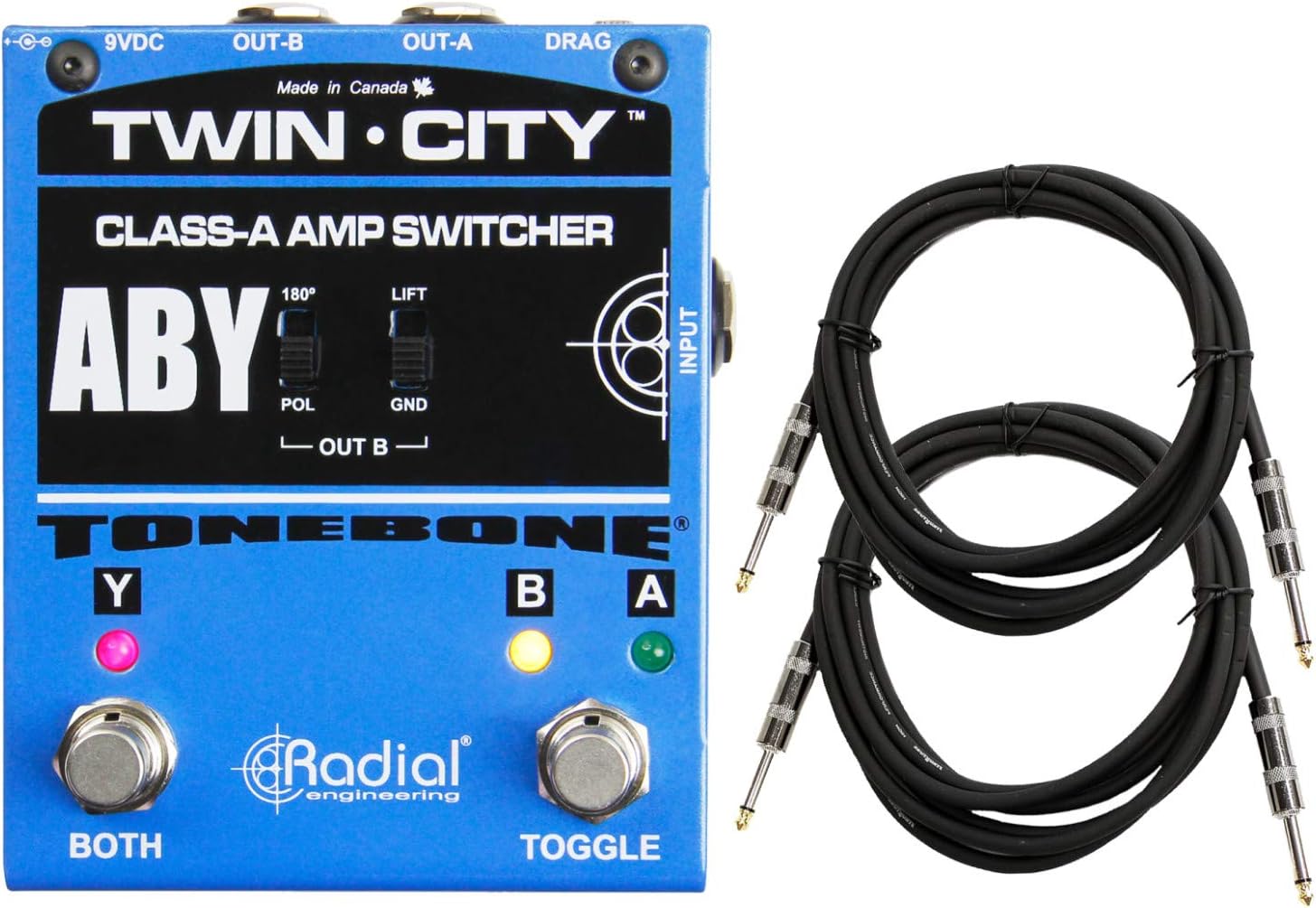 Amazon.com: Radial Bones Twin City Active ABY Amp Switcher Pedal with 2 ...
