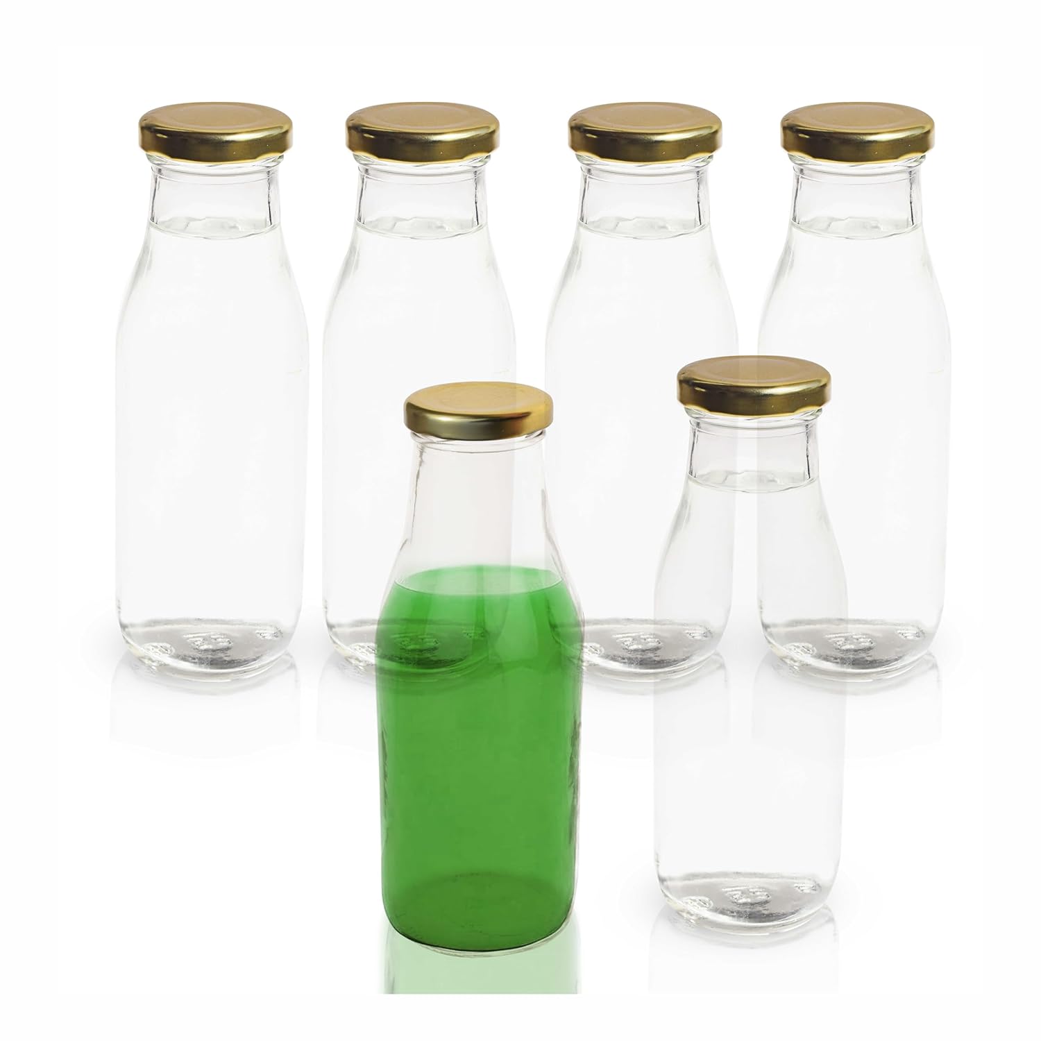 Pure Source India Glass Bottle, 300ml, Set of 6, Clear : Amazon.in ...