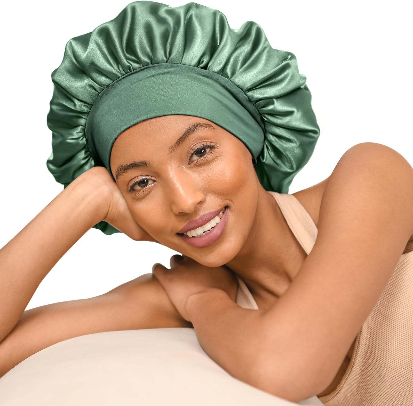 Amazon.com : Satin Bonnet Silk Bonnet Hair Bonnet for Sleeping Large ...