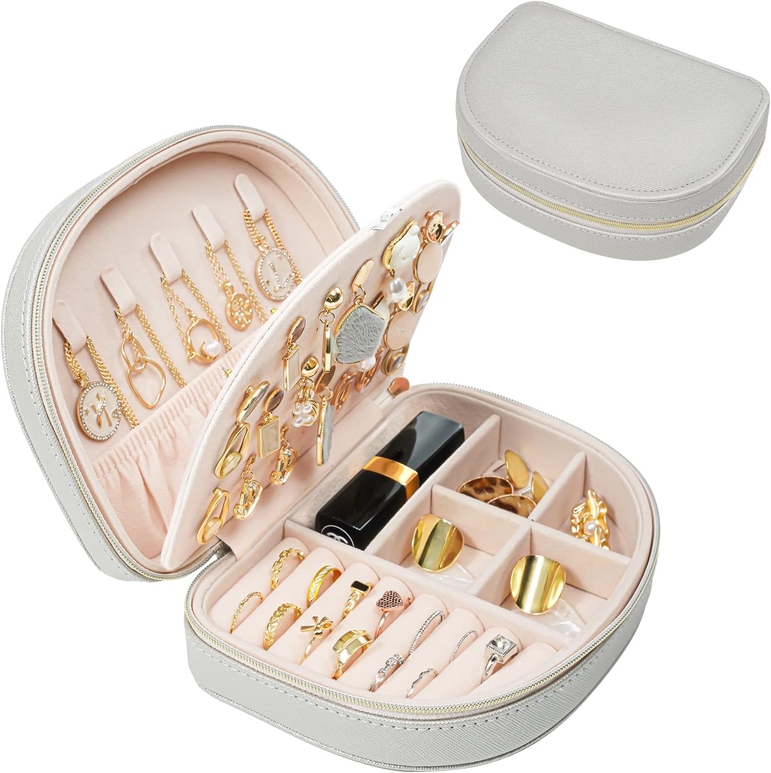 Amazon.com: TEIVUL Jewellery Box,2 Layer PU Leather Jewelry Box ...